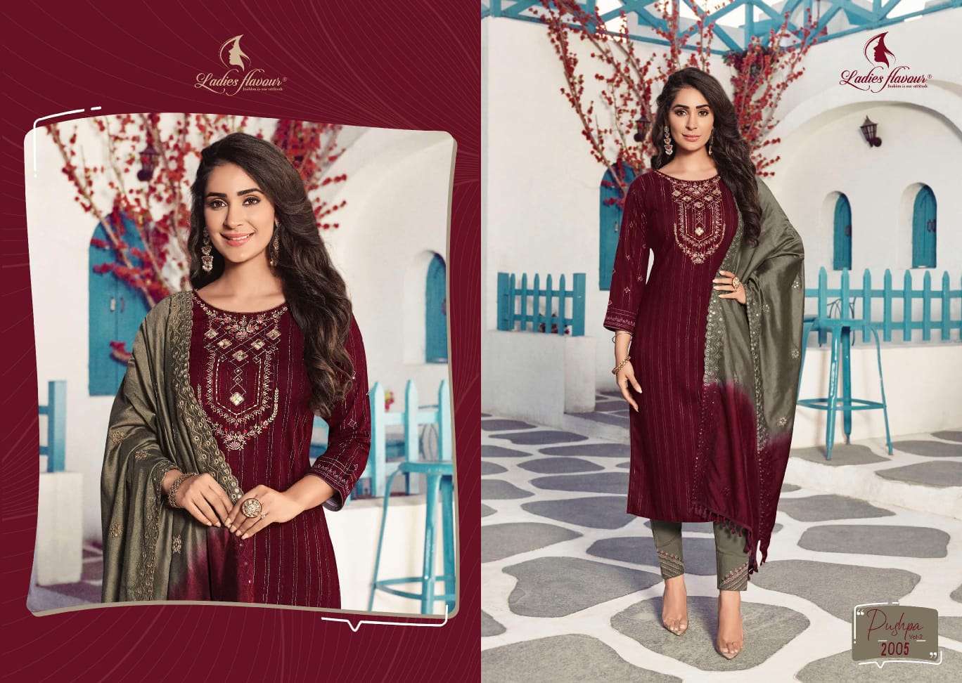 Ladies Flavour Pushpa Vol 2 Cotton With Fancy Work Suit Collection