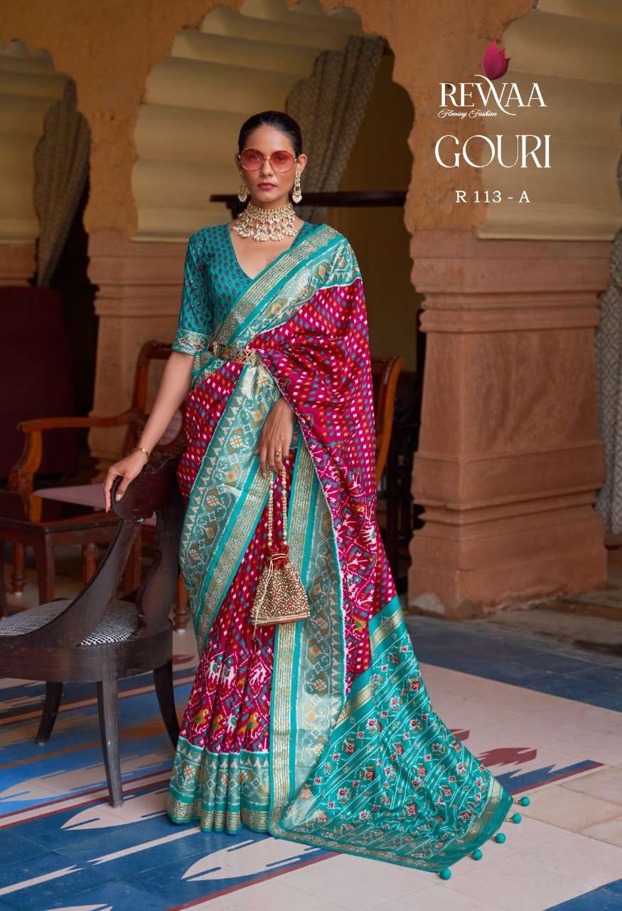 Rewaa Fashion Gouri Silk With Traditional Patola Design Saree Collection