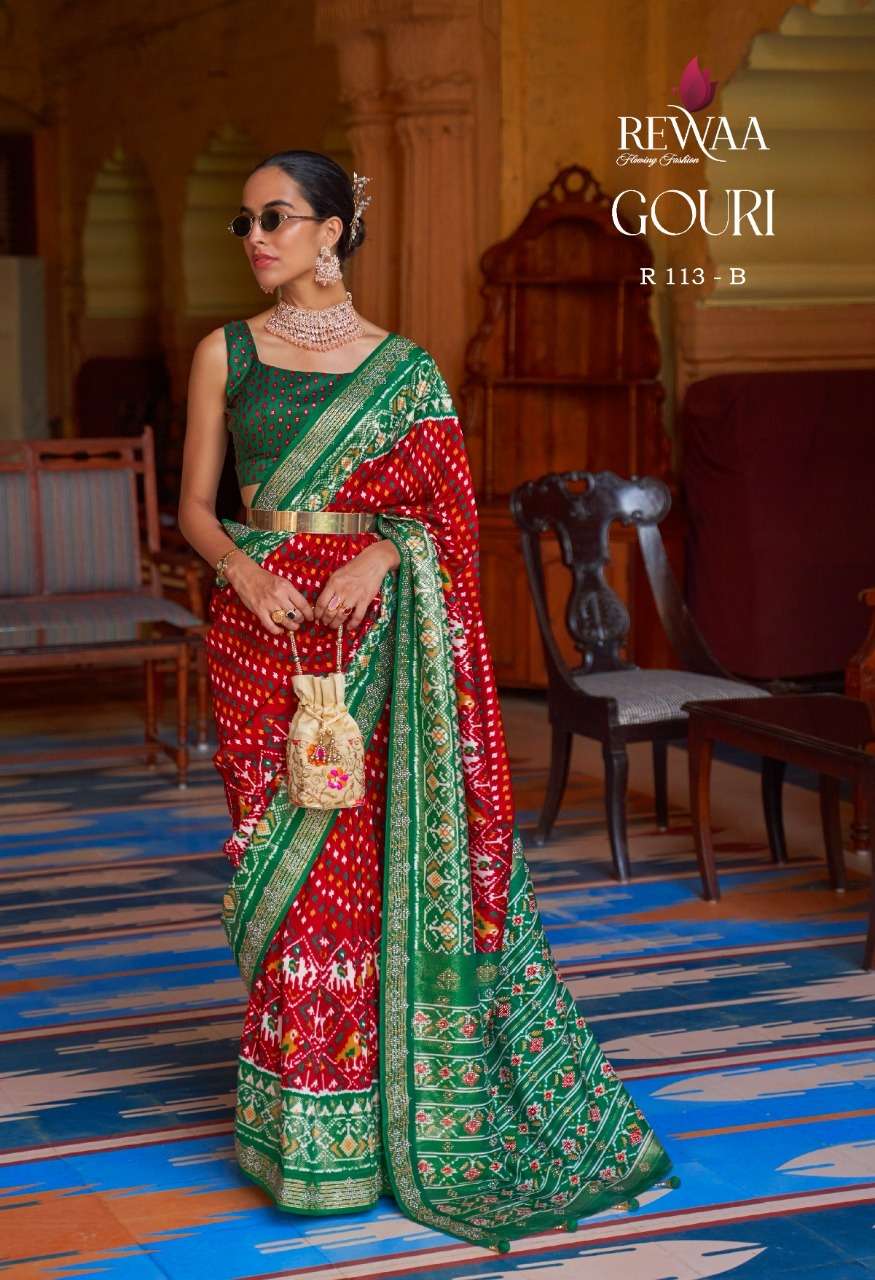 Rewaa Fashion Gouri Silk With Traditional Patola Design Saree Collection