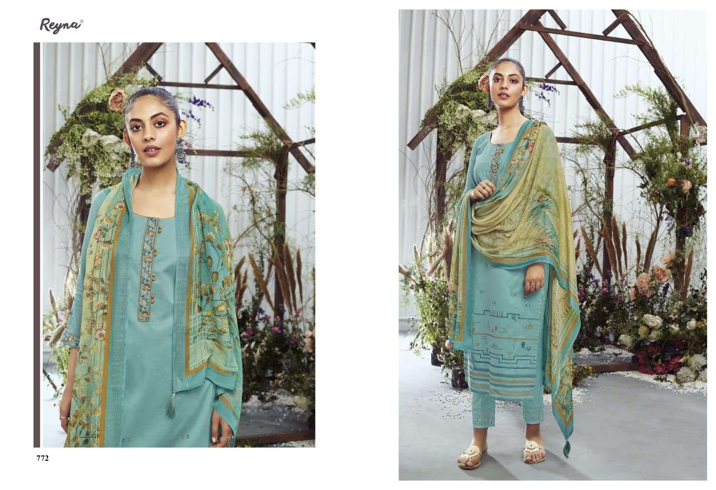Reyna Alora Cotton With Printed Suit Collection