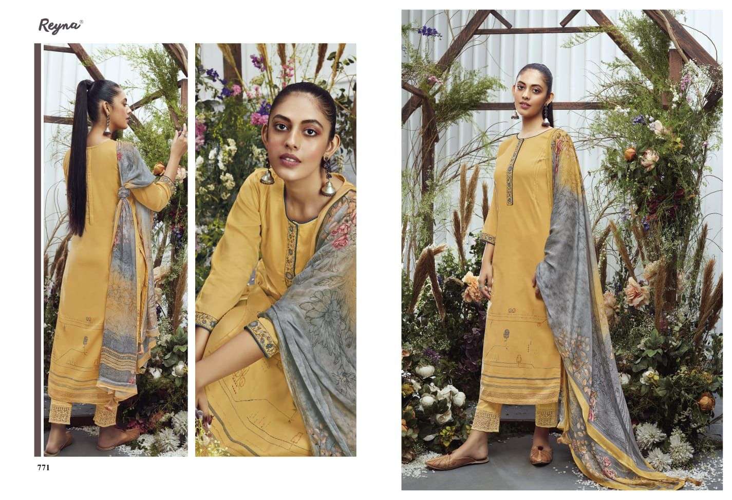 Reyna Alora Cotton With Printed Suit Collection