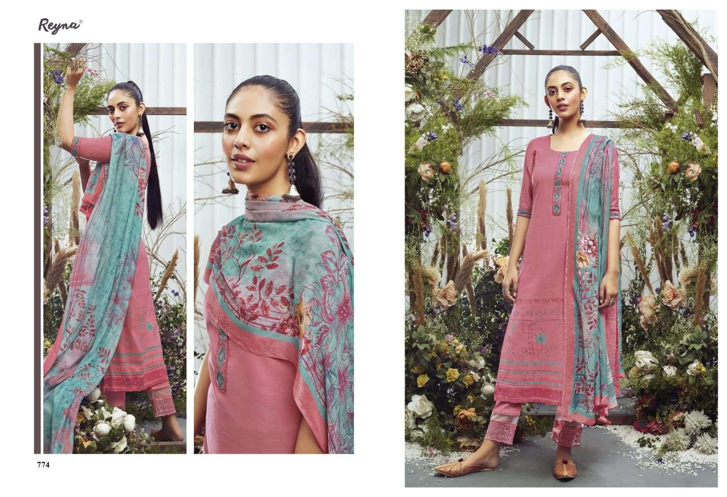 Reyna Alora Cotton With Printed Suit Collection