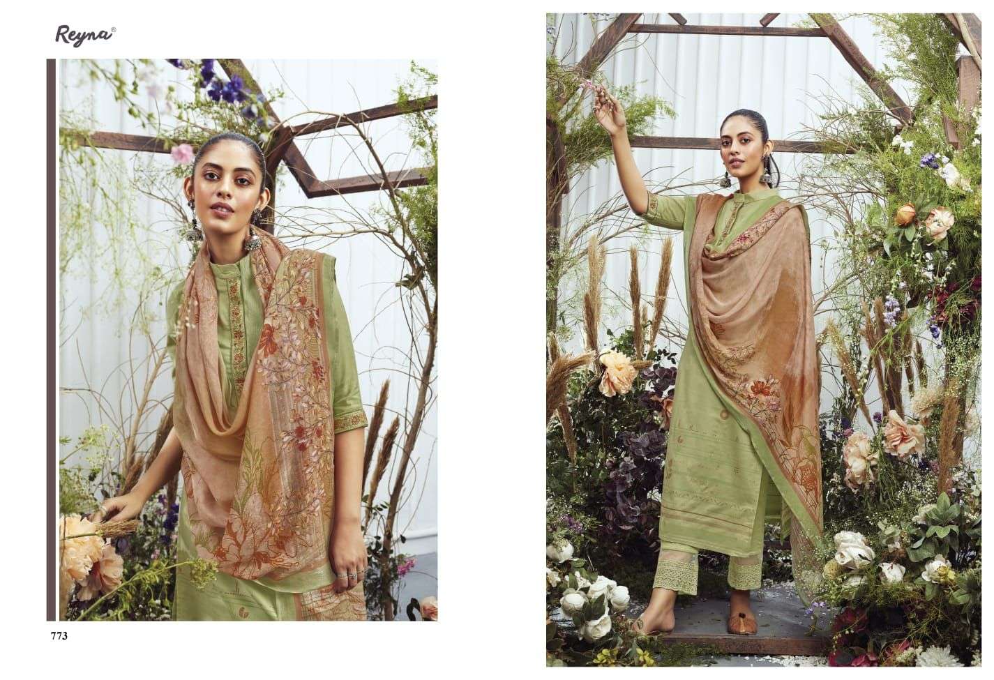 Reyna Alora Cotton With Printed Suit Collection
