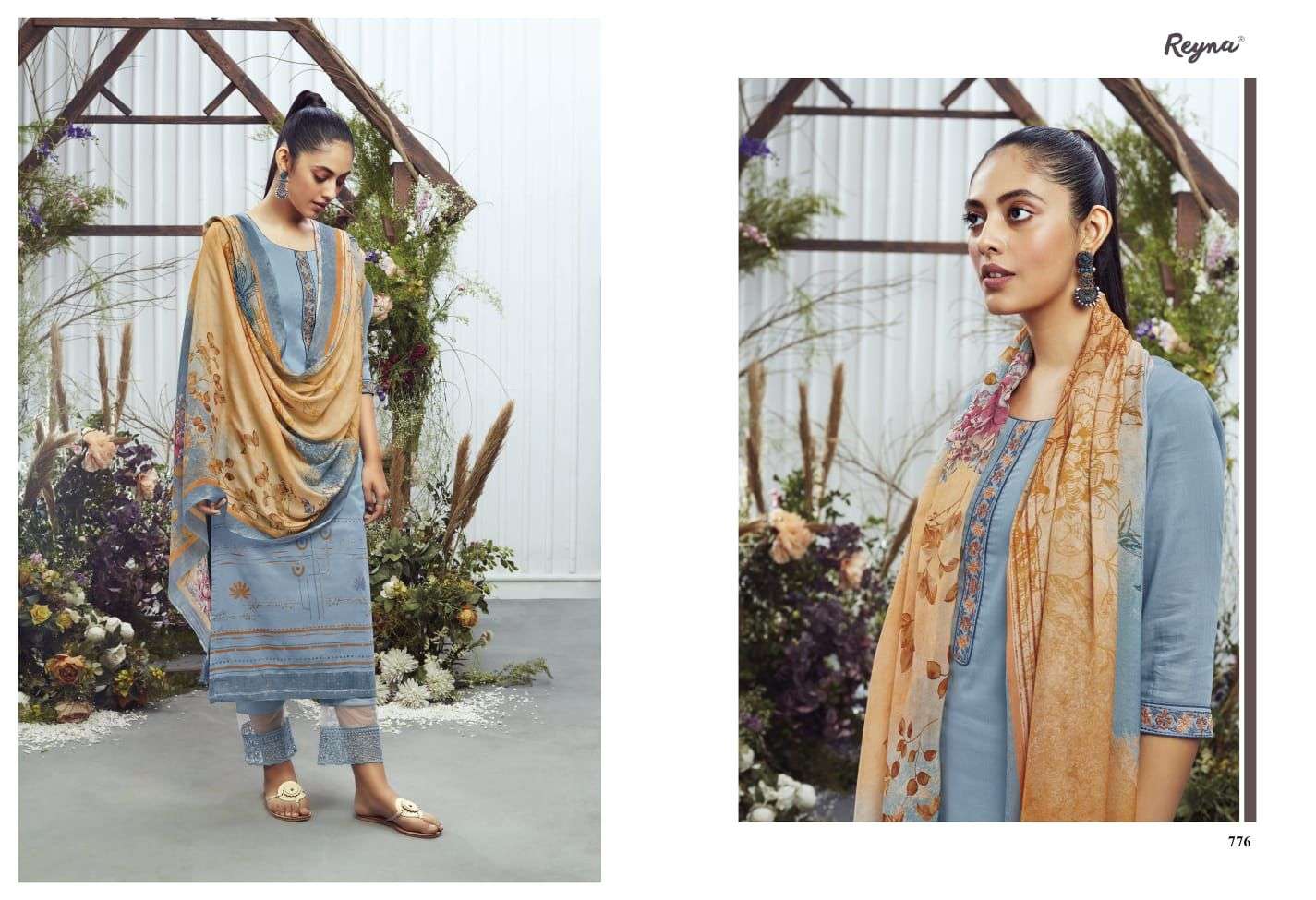Reyna Alora Cotton With Printed Suit Collection