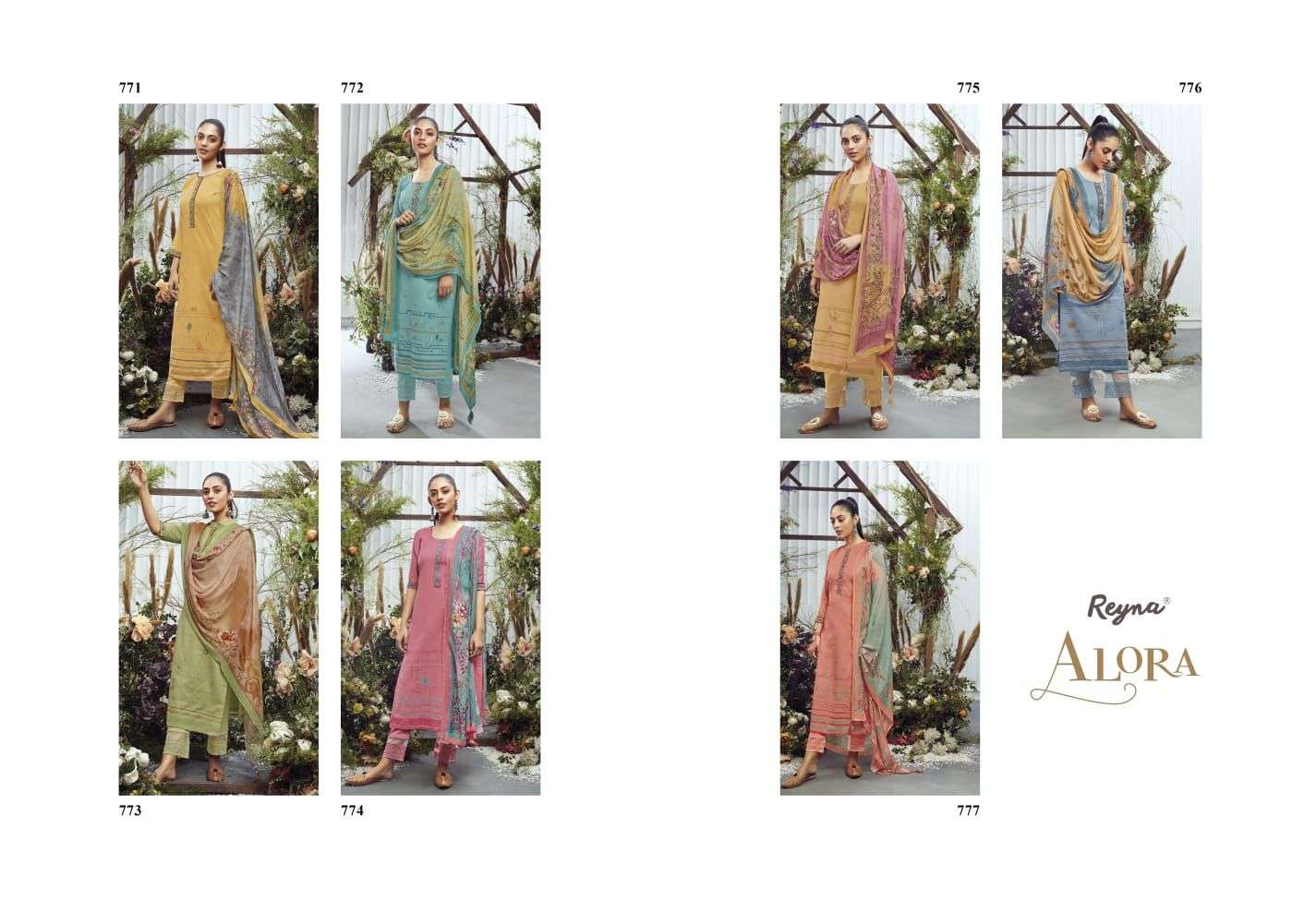 Reyna Alora Cotton With Printed Suit Collection