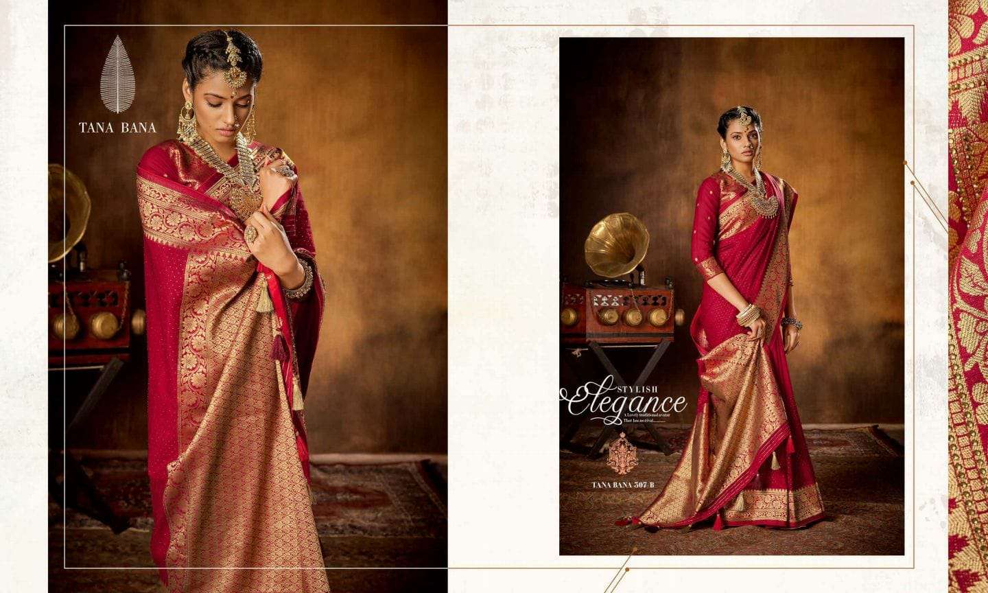 Tana Bana Bridal Beauty Silk with Wedding Wear designer Saree collection