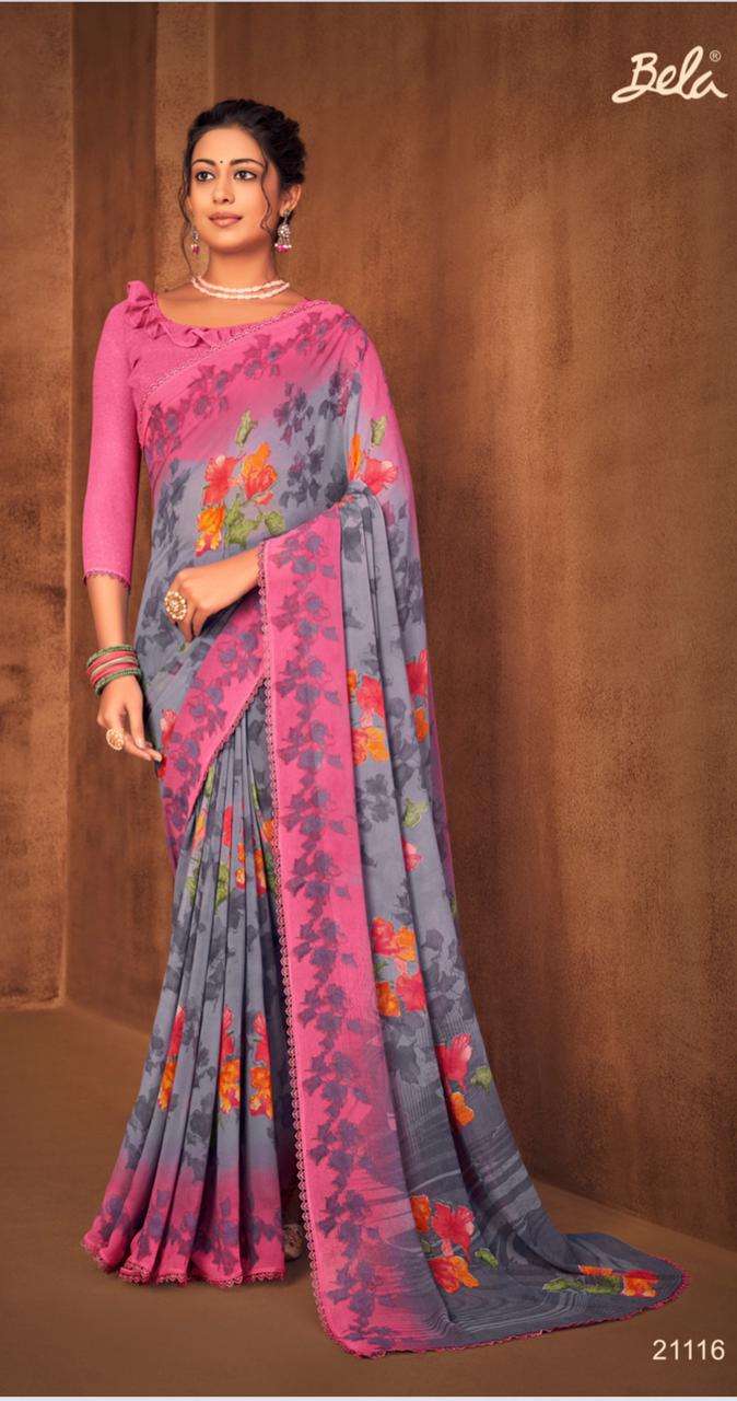 Bela Fashion Evara Weightless Georgette With Regular wear Saree ...