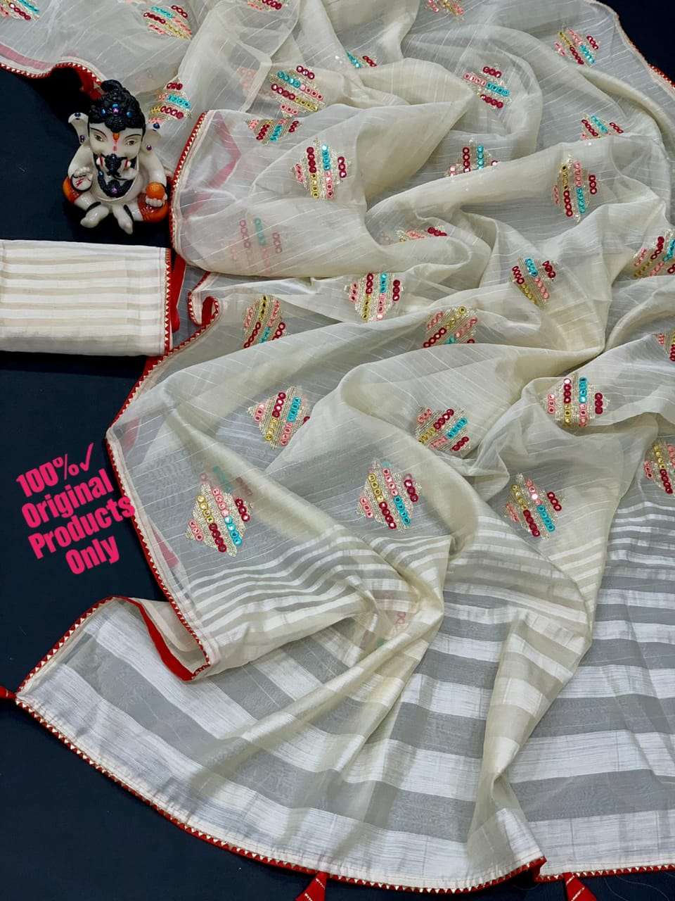 Organza Silk with Mirror Work Fancy Designer Saree collection at ...