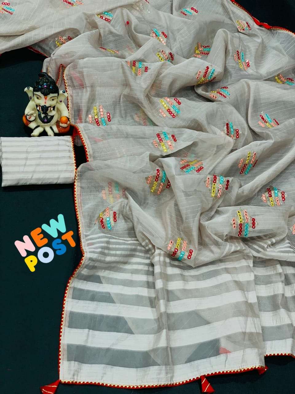 Organza Silk with Mirror Work Fancy Designer Saree collection at ...