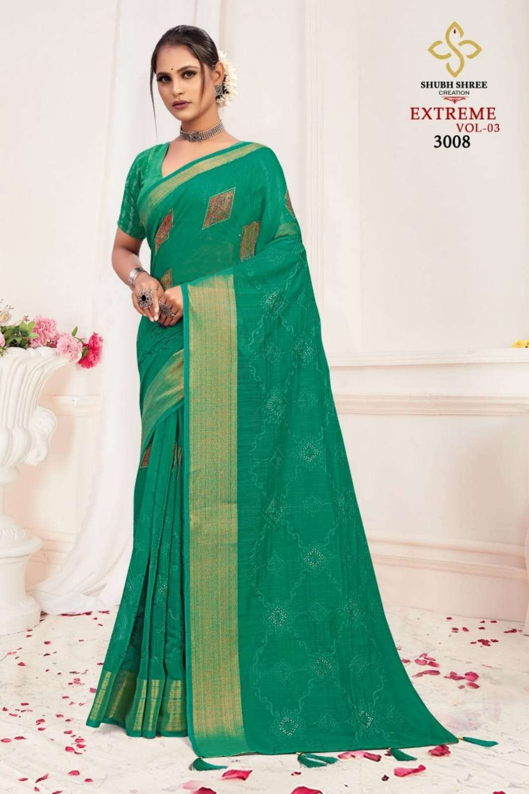 Shubh Shree Creation Extreme Vol 3 Cotton with fancy Party Wear Saree ...