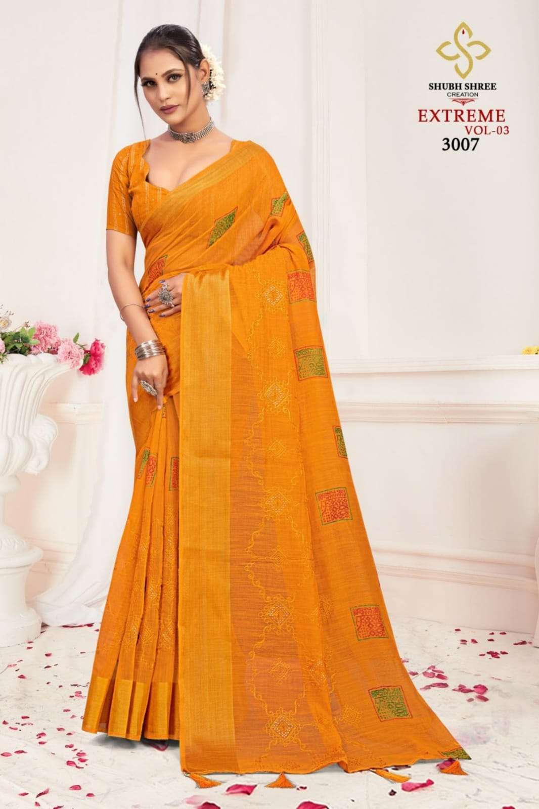 Shubh Shree Creation Extreme Vol 3 Cotton with fancy Party Wear Saree ...