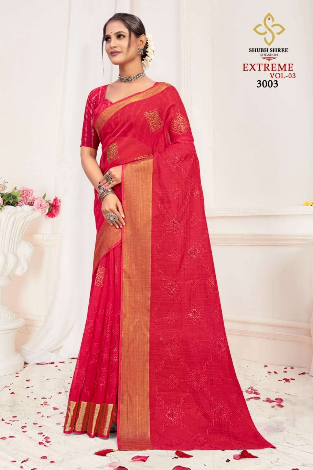 Shubh Shree Creation Extreme Vol 3 Cotton with fancy Party Wear Saree ...