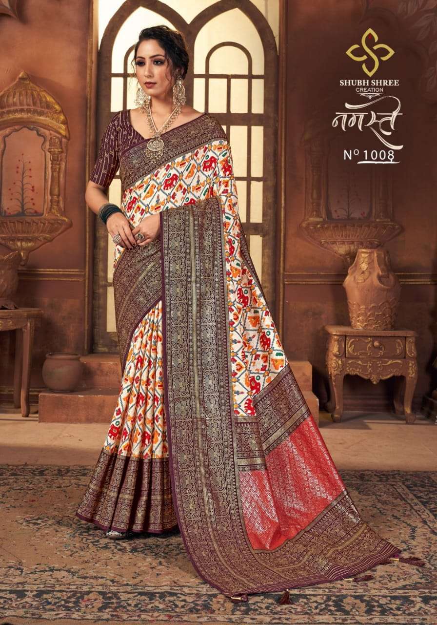 Shubh Shree Creation Namaste Silk With Traditional Patola Design Saree ...