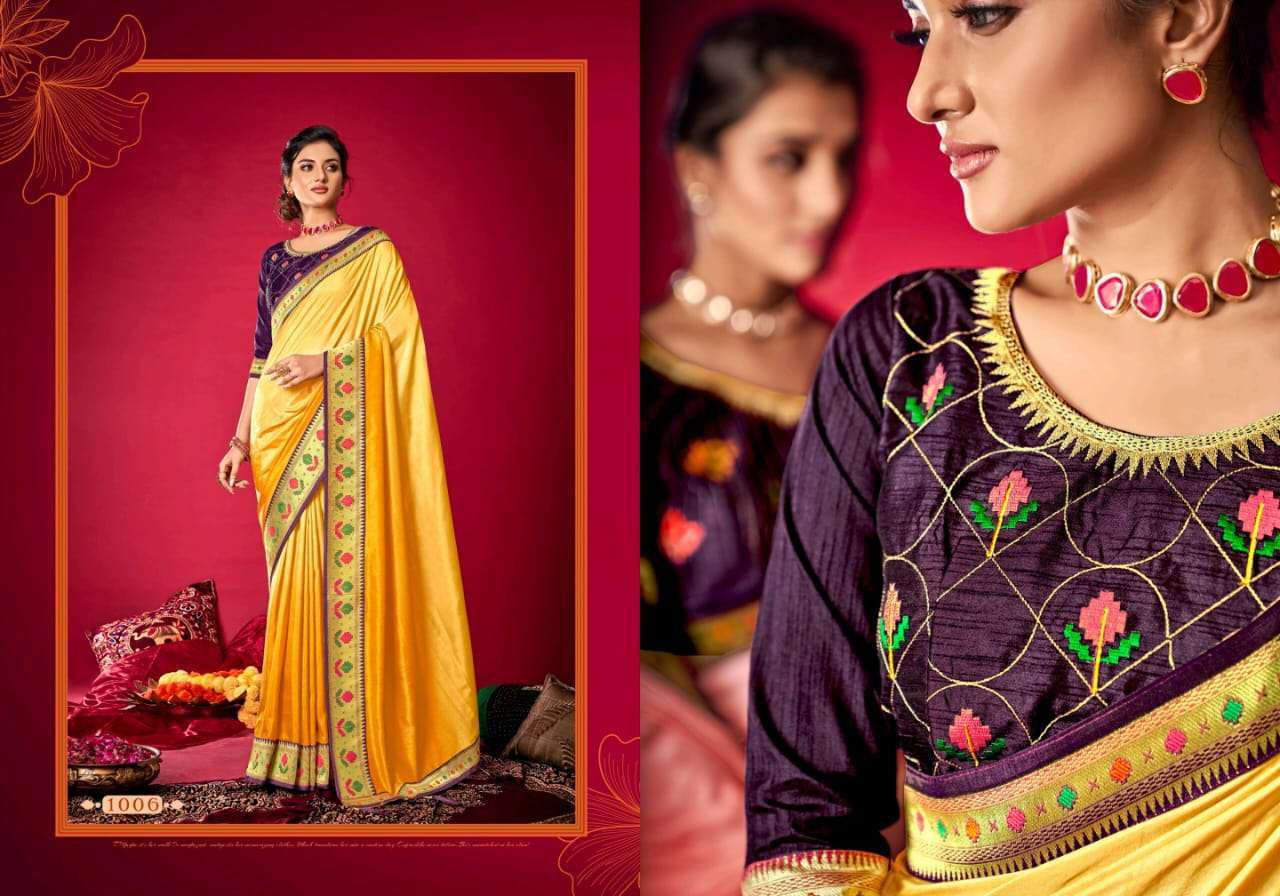 Shubh Shree Parinaym Velvet Tusser Silk With Fancy Saree collection at ...
