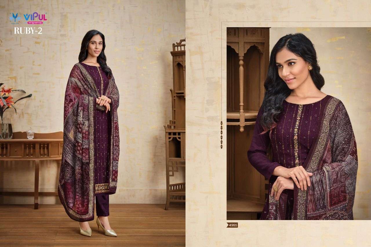 Vipul Fashion Ruby VOl 2 Chinon With Fancy Work Salwar Kameez collection