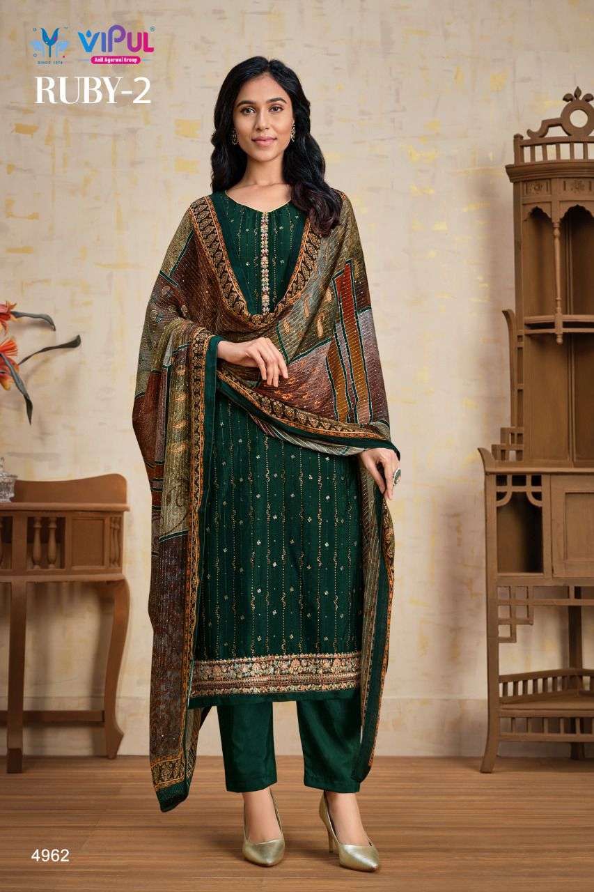 Vipul Fashion Ruby VOl 2 Chinon With Fancy Work Salwar Kameez collection