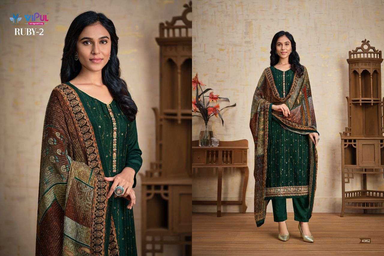 Vipul Fashion Ruby VOl 2 Chinon With Fancy Work Salwar Kameez collection