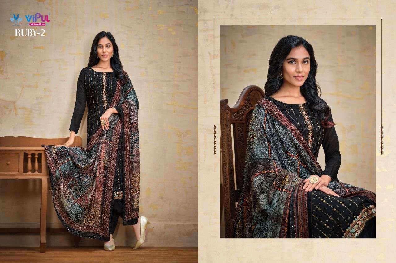Vipul Fashion Ruby VOl 2 Chinon With Fancy Work Salwar Kameez collection