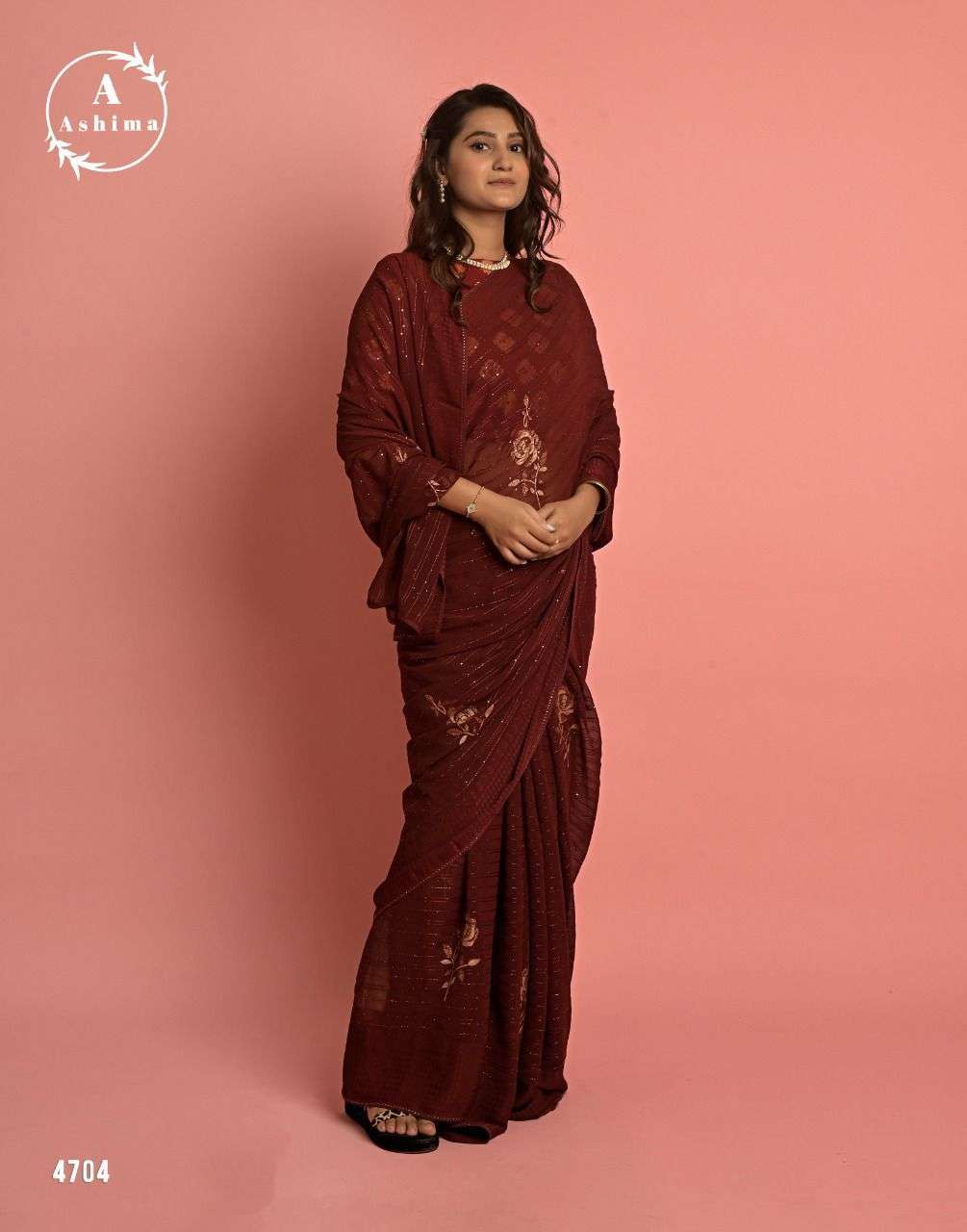 Ashima Rihanaaa Dark Georgette With fancy Saree collection at wholesale ...