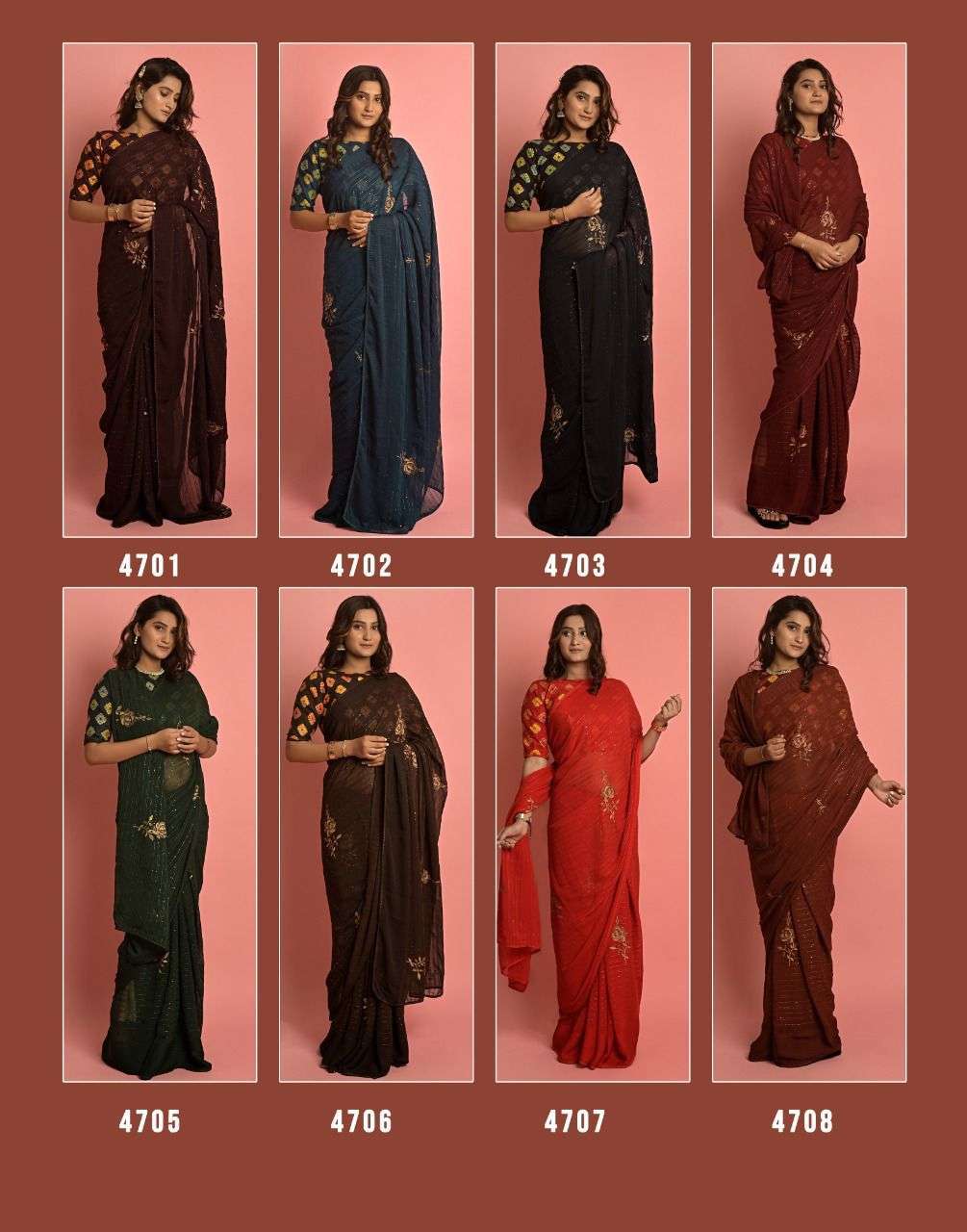 Ashima Rihanaaa Dark Georgette With fancy Saree collection at wholesale ...