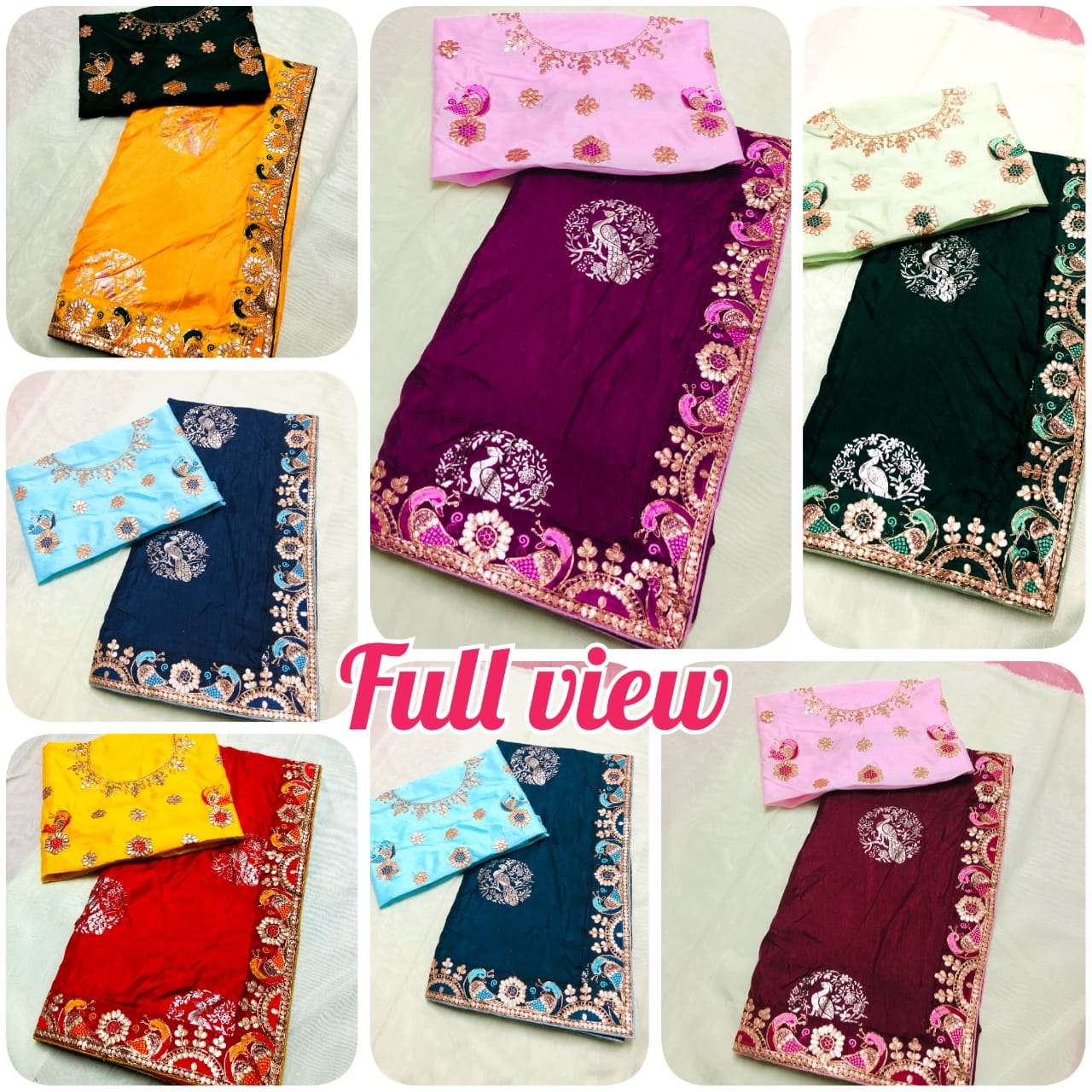 Dola Silk with Fancy Gota Patti Work Border Saree Collection at ...