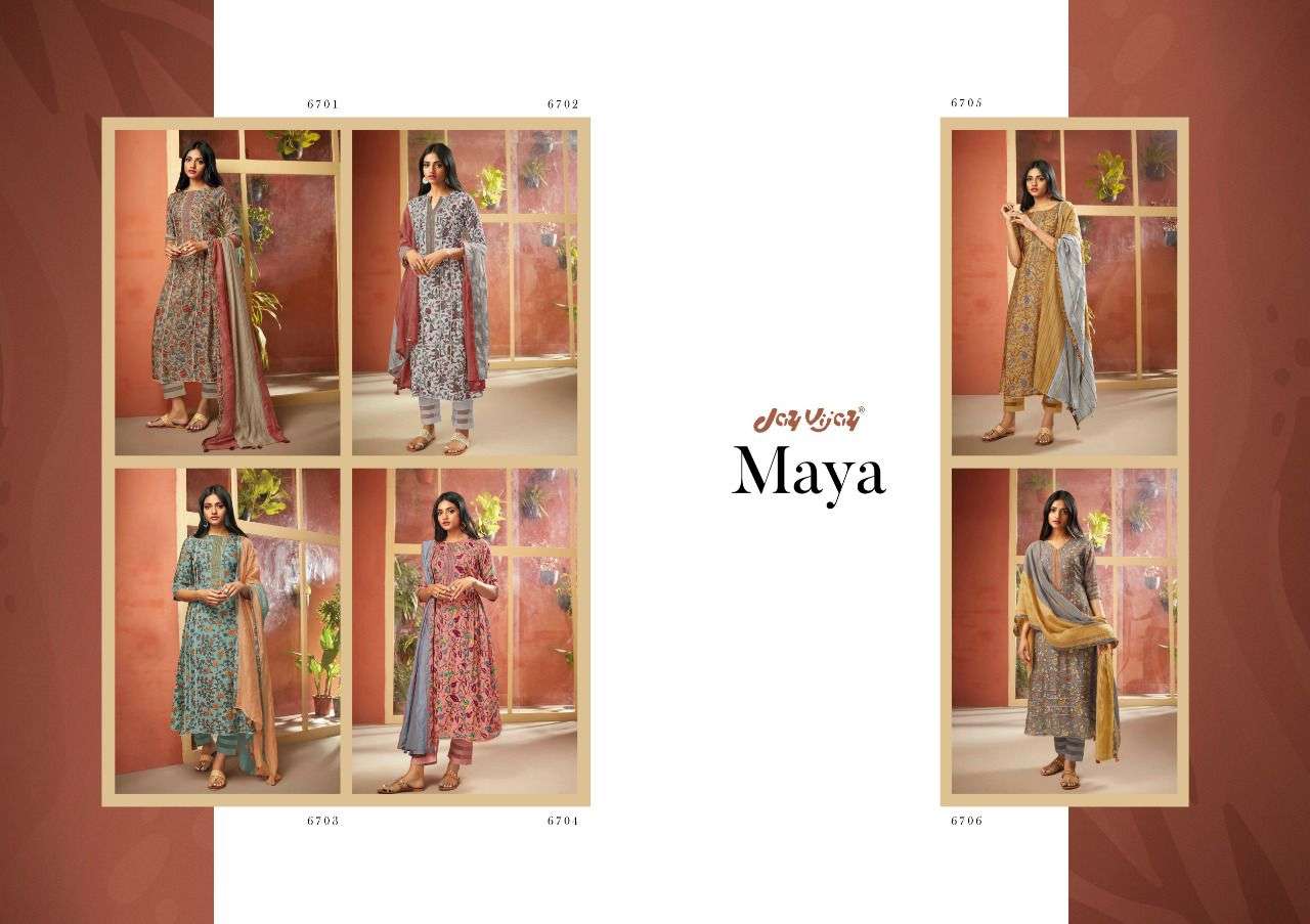 Jay Vijay Maya Moga Silk Digital Print Embroidery work Salwar Kameez ...