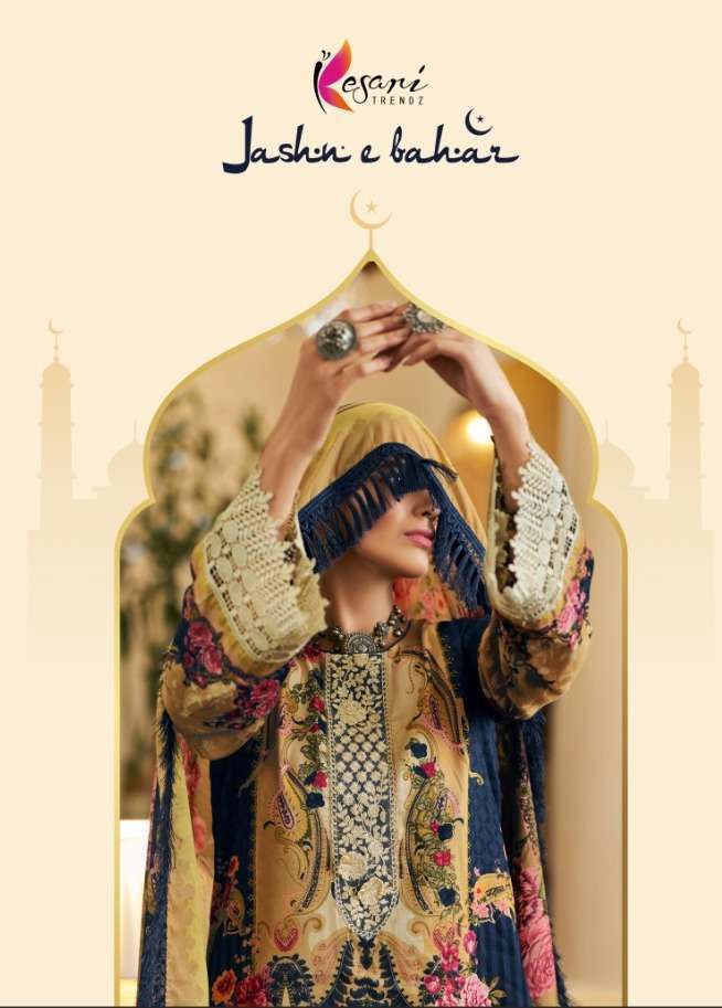 Kesari Trendz Jashn E Bahar jam Satin With fancy Work pakistani Suits ...