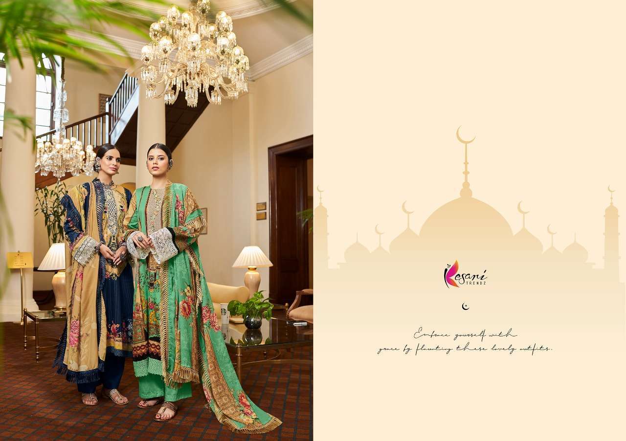 Kesari Trendz Jashn E Bahar jam Satin With fancy Work pakistani Suits ...