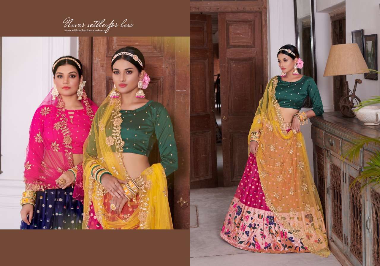 Raj Gharana Sasthi Fancy Paithani Design Lehenga choli collection at ...