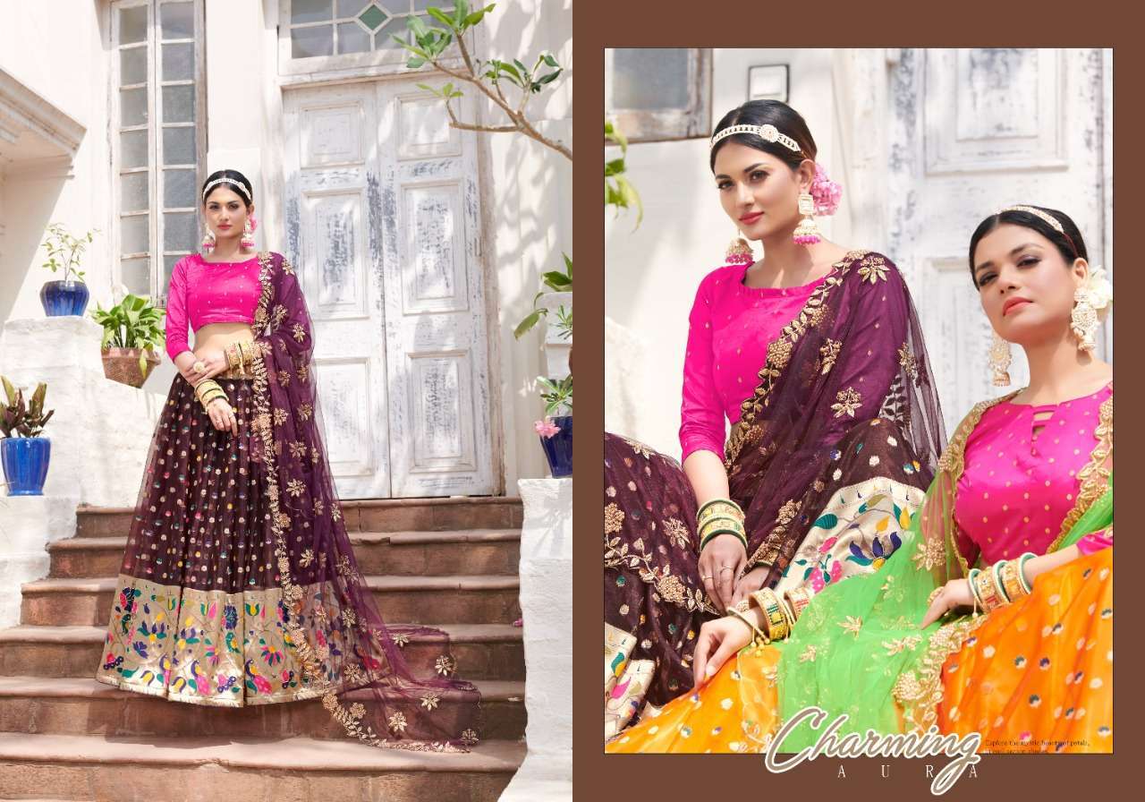 Raj Gharana Sasthi Fancy Paithani Design Lehenga choli collection at ...
