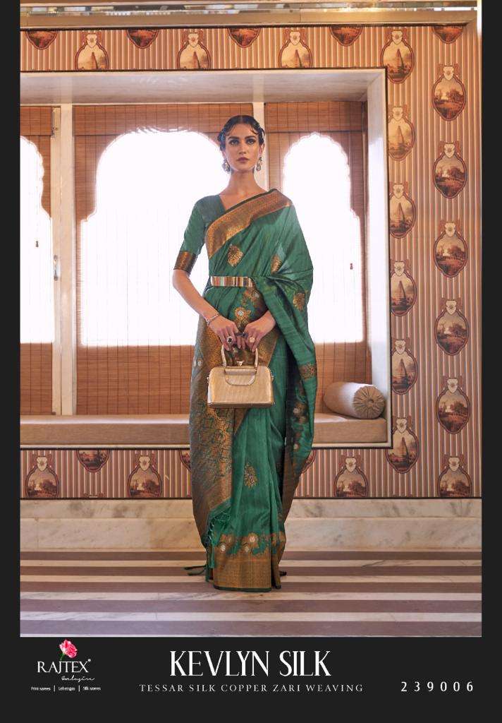Rajtex Kevlyn Tessar Silk Copper Zari Weaving Design Saree collection ...