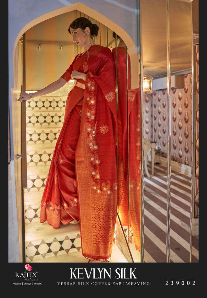 Rajtex Kevlyn Tessar Silk Copper Zari Weaving Design Saree collection ...