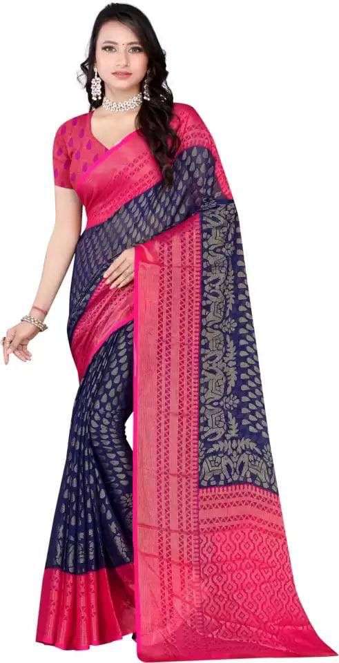 Rayon Silk With Brasso Print Regular wear saree collection at wholesale ...