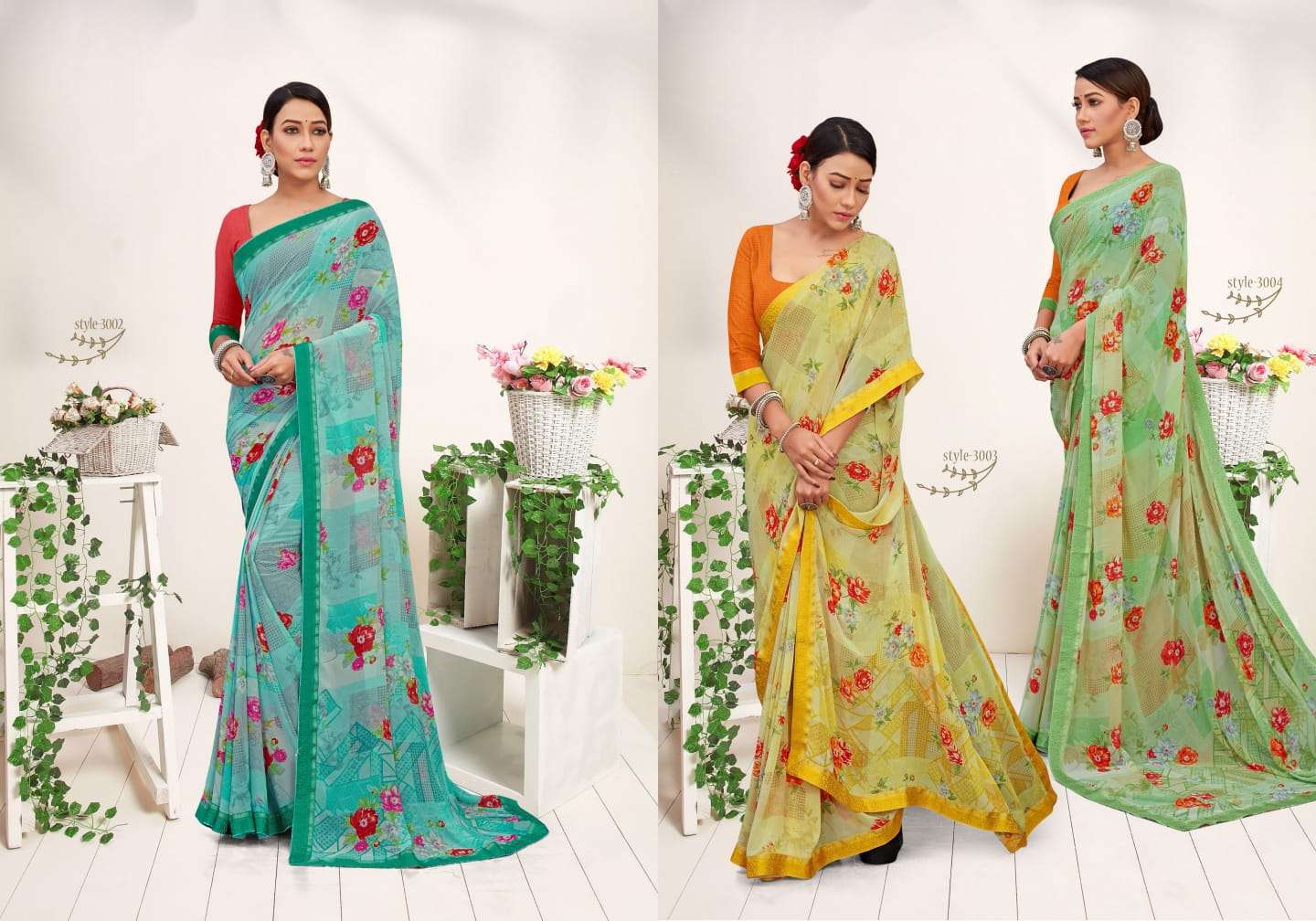 Shubh Shree Tulsi Vol 3 Fancy With Flower Print regular Wear Saree ...
