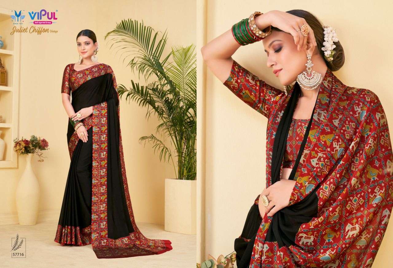 Vipul Fashion Juliet Chiffon With Fancy Print Regular Wear Saree ...