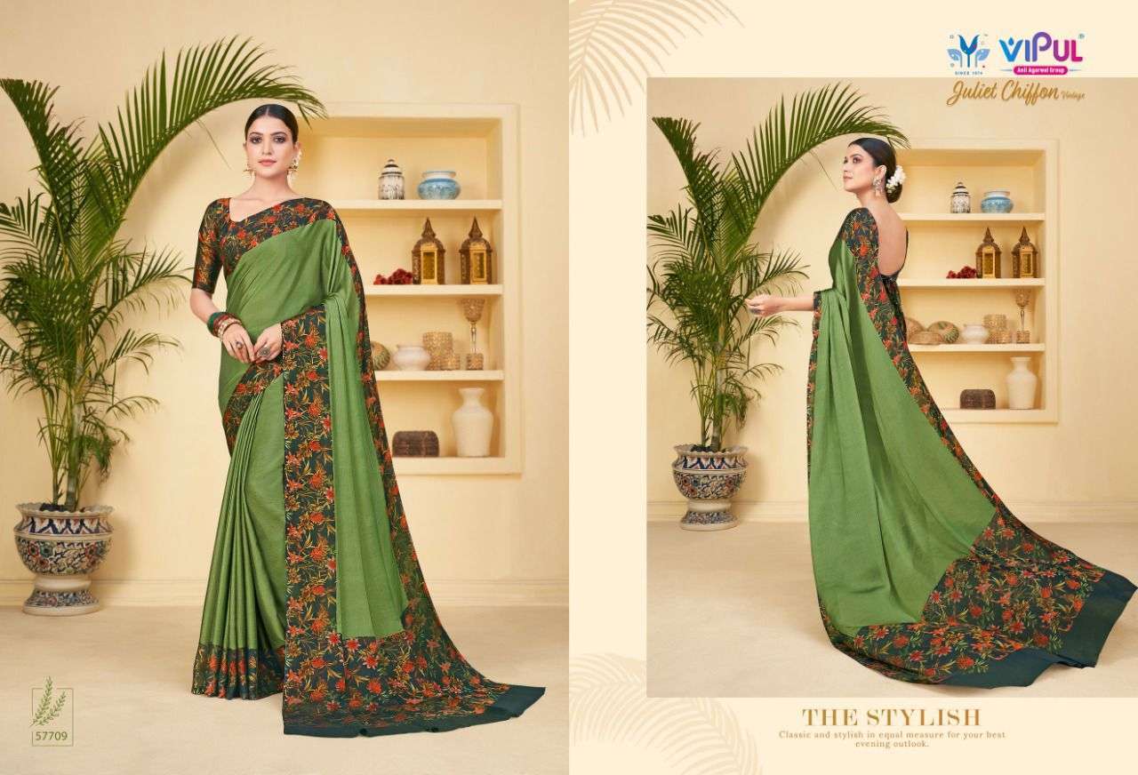 Vipul Fashion Juliet Chiffon With Fancy Print Regular Wear Saree ...