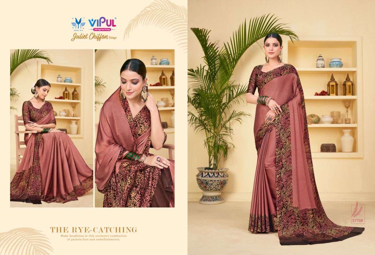 Vipul Fashion Juliet Chiffon With Fancy Print Regular Wear Saree ...
