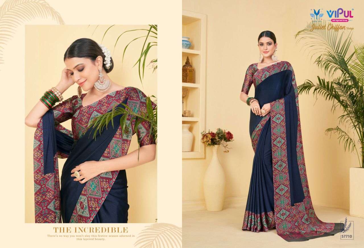 Vipul Fashion Juliet Chiffon With Fancy Print Regular Wear Saree ...