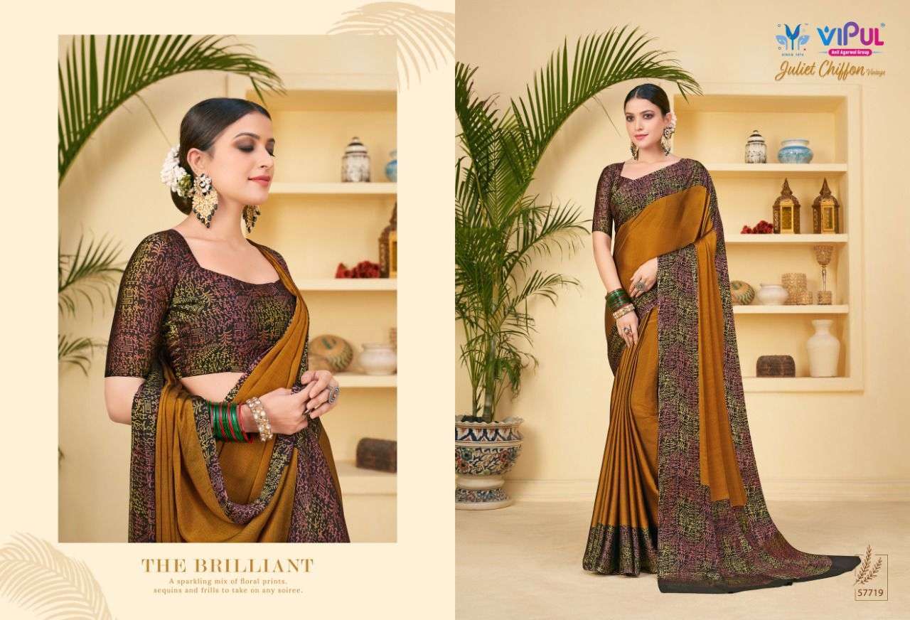 Vipul Fashion Juliet Chiffon With Fancy Print Regular Wear Saree ...