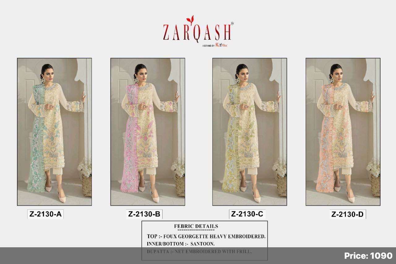 Zarqash Mehak 2130 Georgette With Embroidery Work Pakistani Suits ...