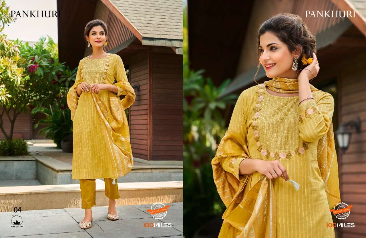100 Miles Pankhuri Cotton With Hand work Festival Wear Readymade Suits ...