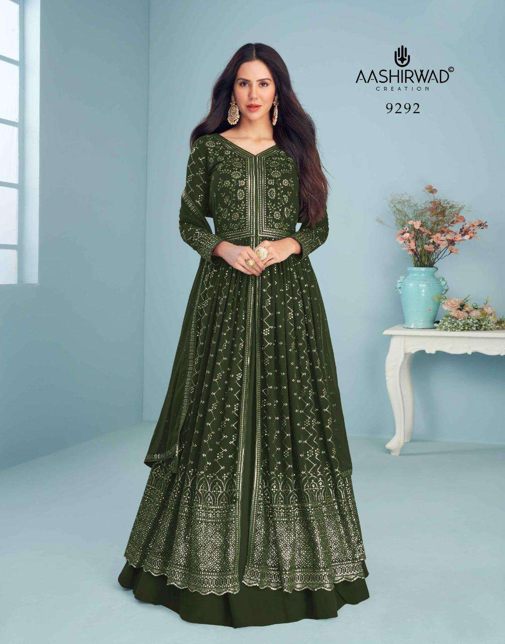 Aashirwad Creation Gulkand Mogra Georgette with fancy Work Designer ...