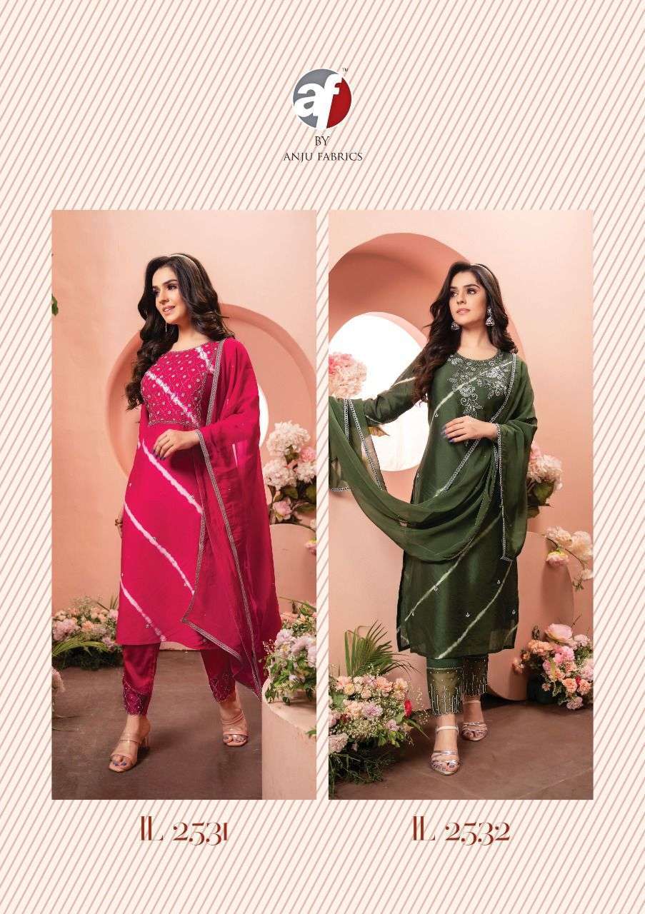 Anju Fabrics Inlook fancy Designer Handwork Readymade Suits collection ...