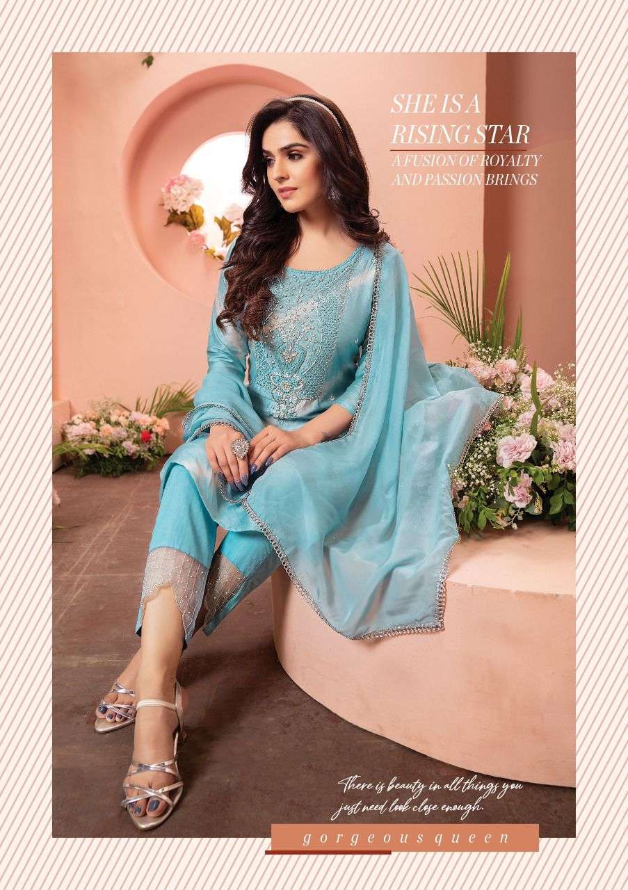 Anju Fabrics Inlook fancy Designer Handwork Readymade Suits collection ...