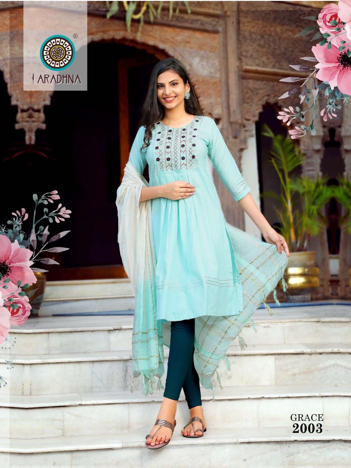 Aradhna Fashion Grace vol 2 Cotton with fancy Hand work Kurti with ...