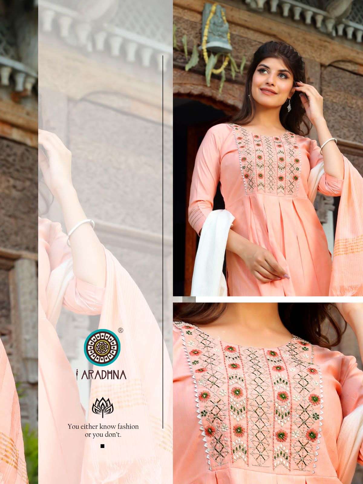 Aradhna Fashion Grace vol 2 Cotton with fancy Hand work Kurti with ...