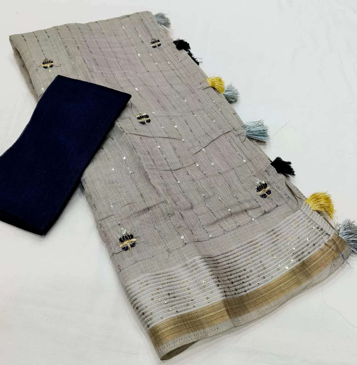 Radhika VOl 1 Cotton Jacquard With Fancy Sequence Work & Thread work ...