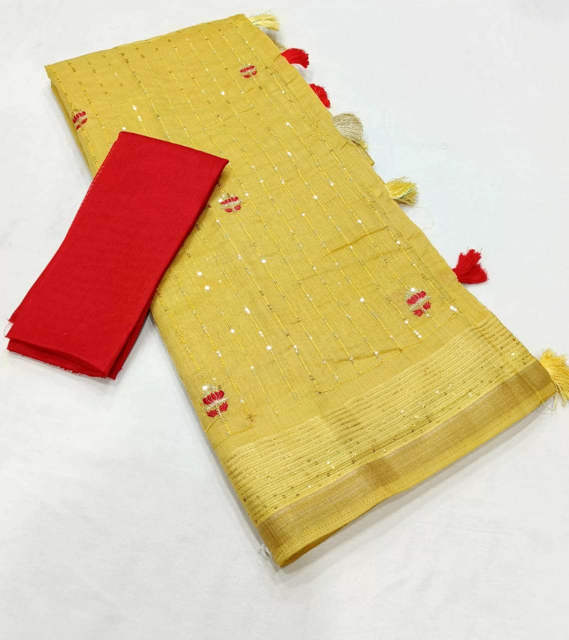 Radhika VOl 1 Cotton Jacquard With Fancy Sequence Work & Thread work ...