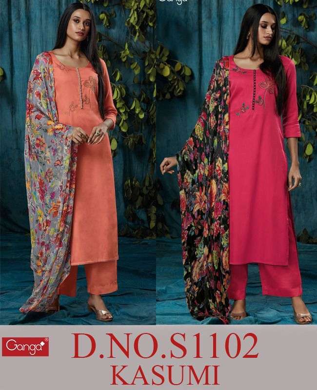 Ganga Fashion Kasumi 1102 Cotton With fancy Handwork Festival Wear ...