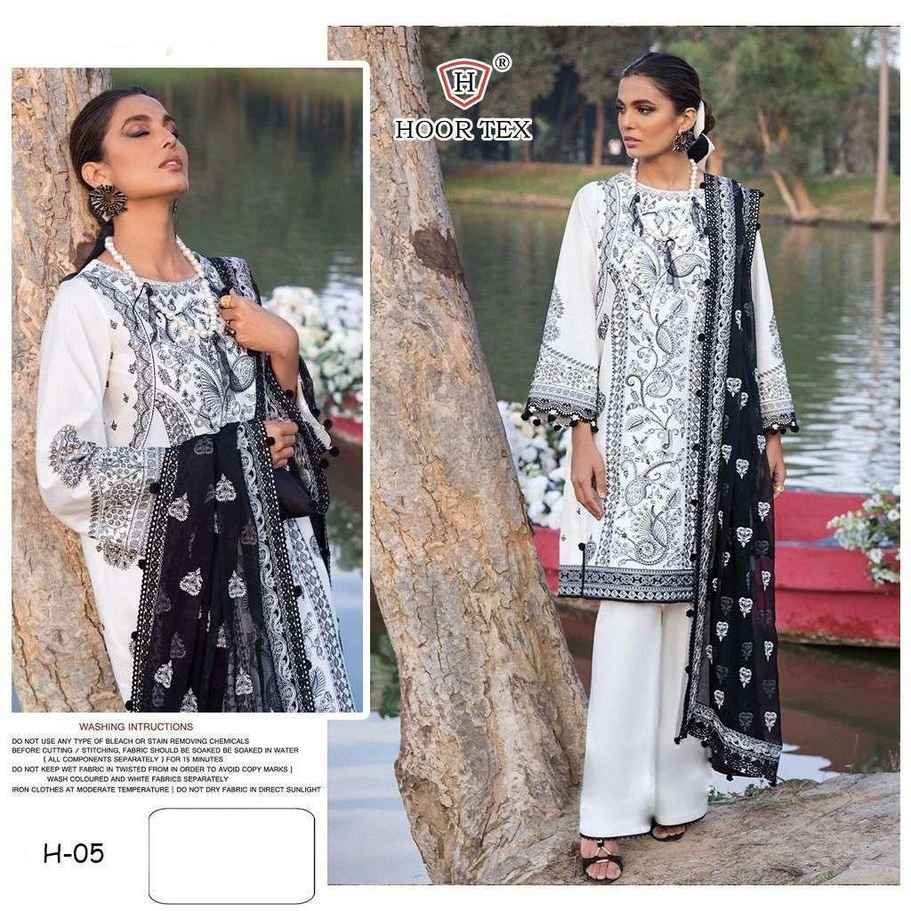 Hoor Tex 05 Lawn cotton with embroidery work pakisatni suits collection
